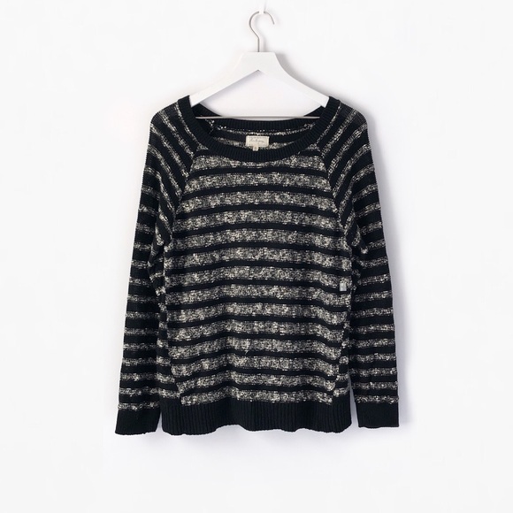 Lou & Grey | Sweaters | Lou Grey Mixed Texture Striped Nubby Sweater ...
